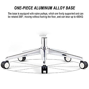 Ergonomic Office Chair, Mesh Computer Chair, Home Office Desk Chair, Task Chair with Lumbar Support, 90°-165° Tilt Angle, Adjustable Headrest & Armrest, 360° Rotation Chair (Color : Black-Without Foo