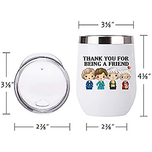 Thank You for Being a Friend Mug Gift - Friend Gifts, Golden Friendship Birthday Gifts for Women Buddies Besties Sisters Female Girls - Inspired Coffee Tumbler Cups 12 OZ -Mothers Day Gifts ( White)