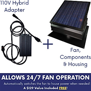 Remington Solar 40 Watt/ 38V Roof Mount Solar Attic Fan with 110V smart adapter