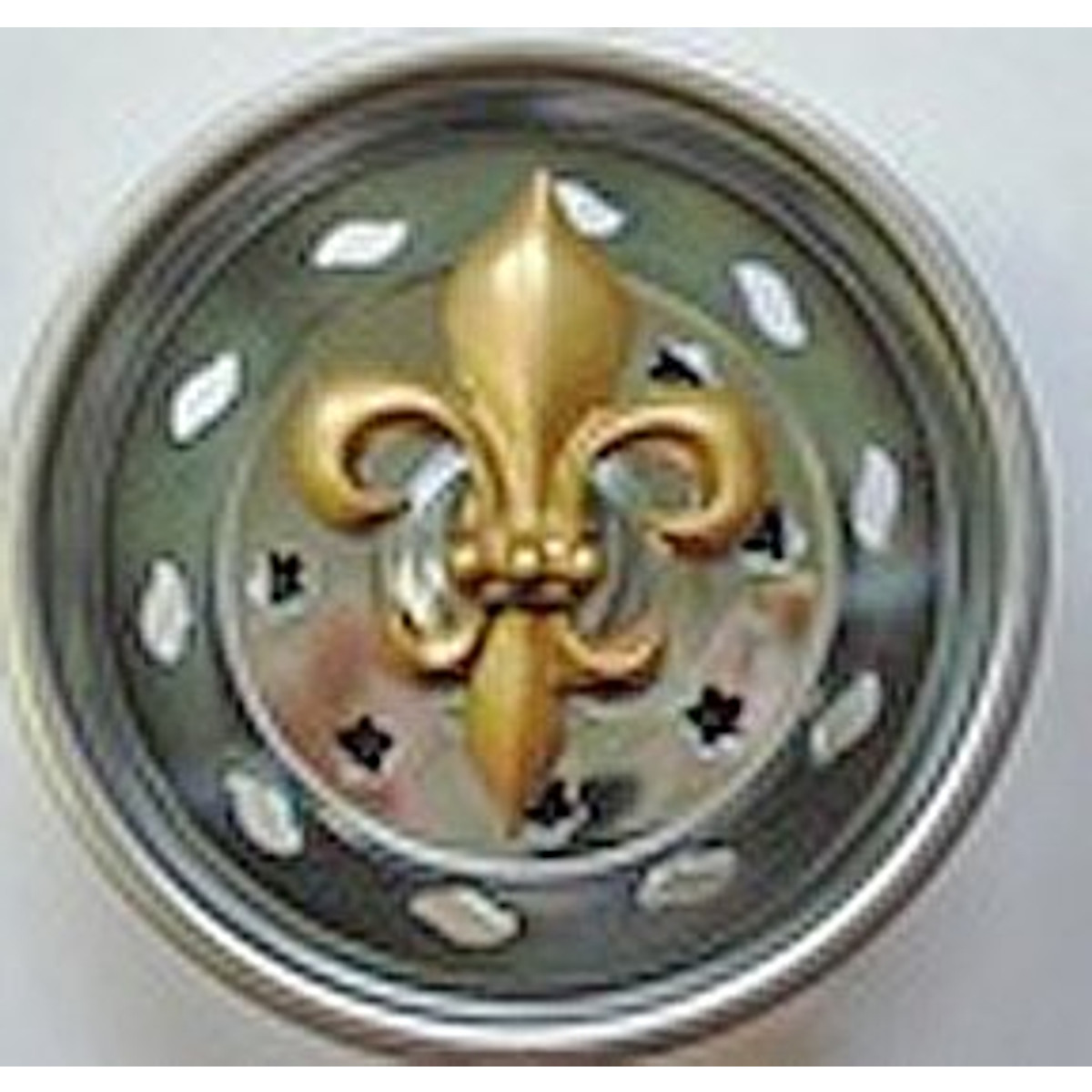 Billy-Joe Kitchen Strainer-new stainless steel basket fits standard sinks--Enamel Gold Fleur de Lis
