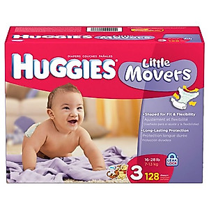 Huggies Little Movers, Size 3, 128 Count (Packaging May Vary)