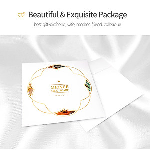 FEIBOON Mulberry Silk Scarfs Neck Scarf 21"x21" Small Square Scarfs hair scarf bandana for Women Gift Packed (White and blue flowers)