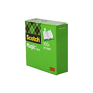 Scotch Magic Tape, 20 Rolls, Numerous Applications, Invisible, Engineered for Repairing, 3/4 x 1000 Inches, Boxed (810K20)