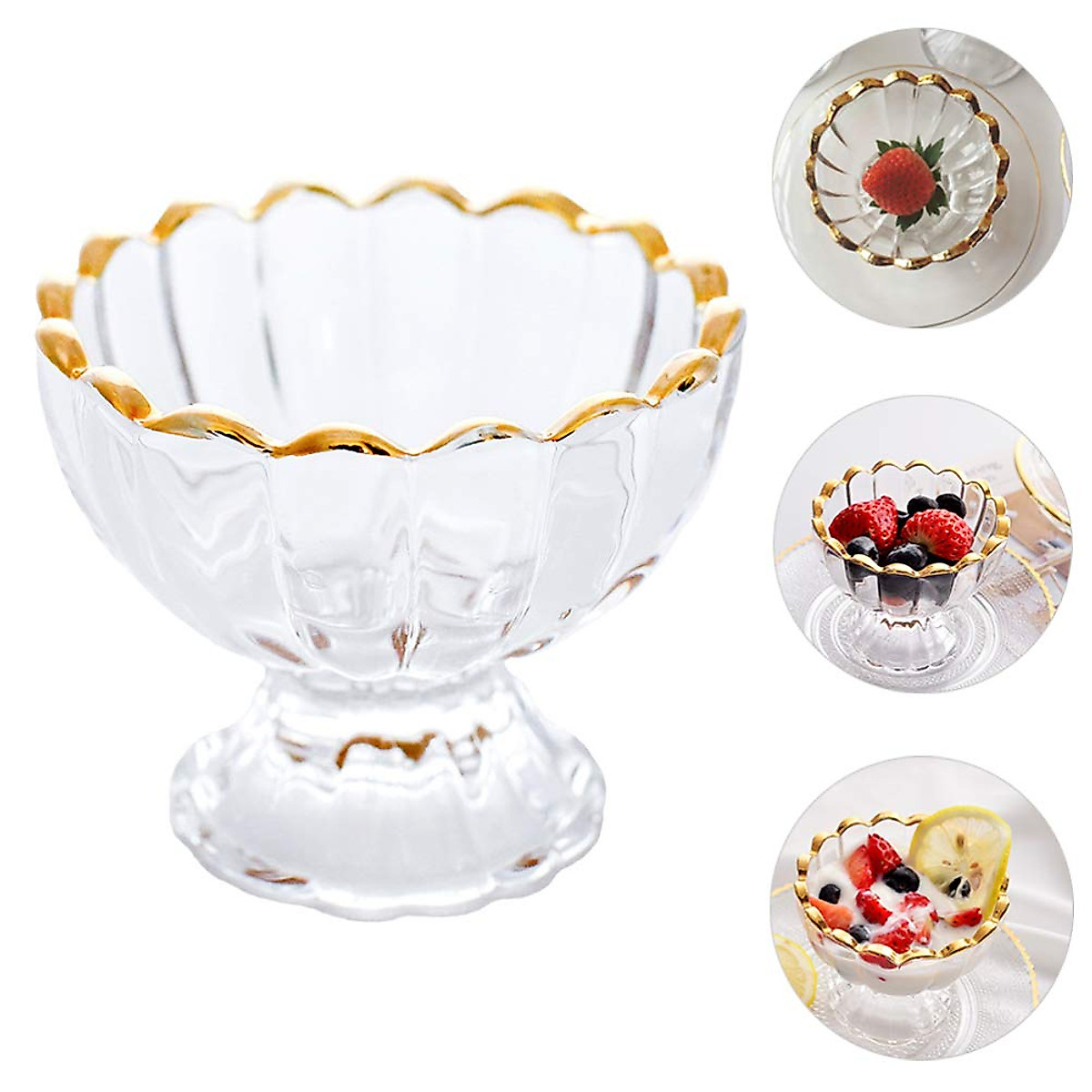 Cabilock Clear Tumblers Clear Pudding Bowls Ice Cream Cup Paper Cup Glass With Cover Mini Measuring Cups Glass