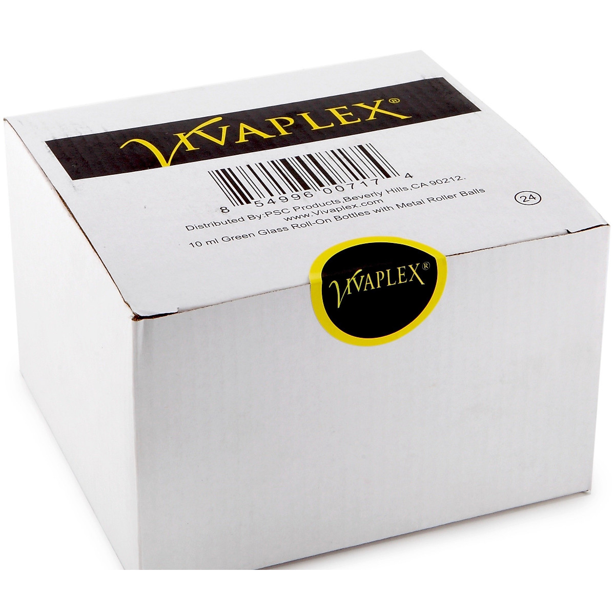 Vivaplex, 24, Green, 10 ml Glass Roll-on Bottles with Stainless Steel Roller Balls - 3-3 ml Droppers included