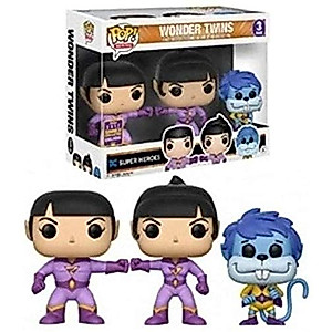 Funko - Wonder Twins-Zan, Jayna & Gleek 3Pack-Sdcc Summer Convention DC Comics Super Heroes Figurine, Multicoloured, 14613