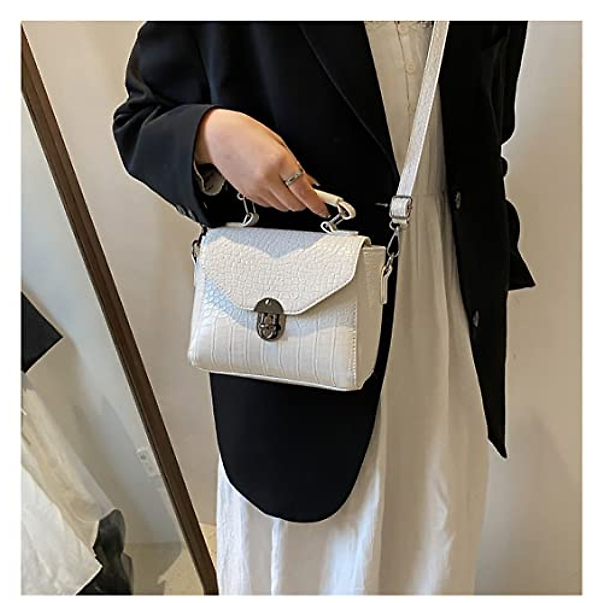 Purses and Handbags for Women Hobo Bags Women Tote Bags Leather Crossbody Shoulder Bags (White)