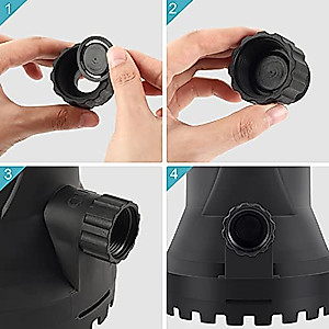 1/4 HP Automatic Submersible Water Pump with Garden Hose Adapter, 14.8FT Lift Height, Ultra-low Water Level Drainage, 2200 GPH Water Removal for Hot Tubs, Fish Tank, Pond, Rooftops, Hydroponic Systems