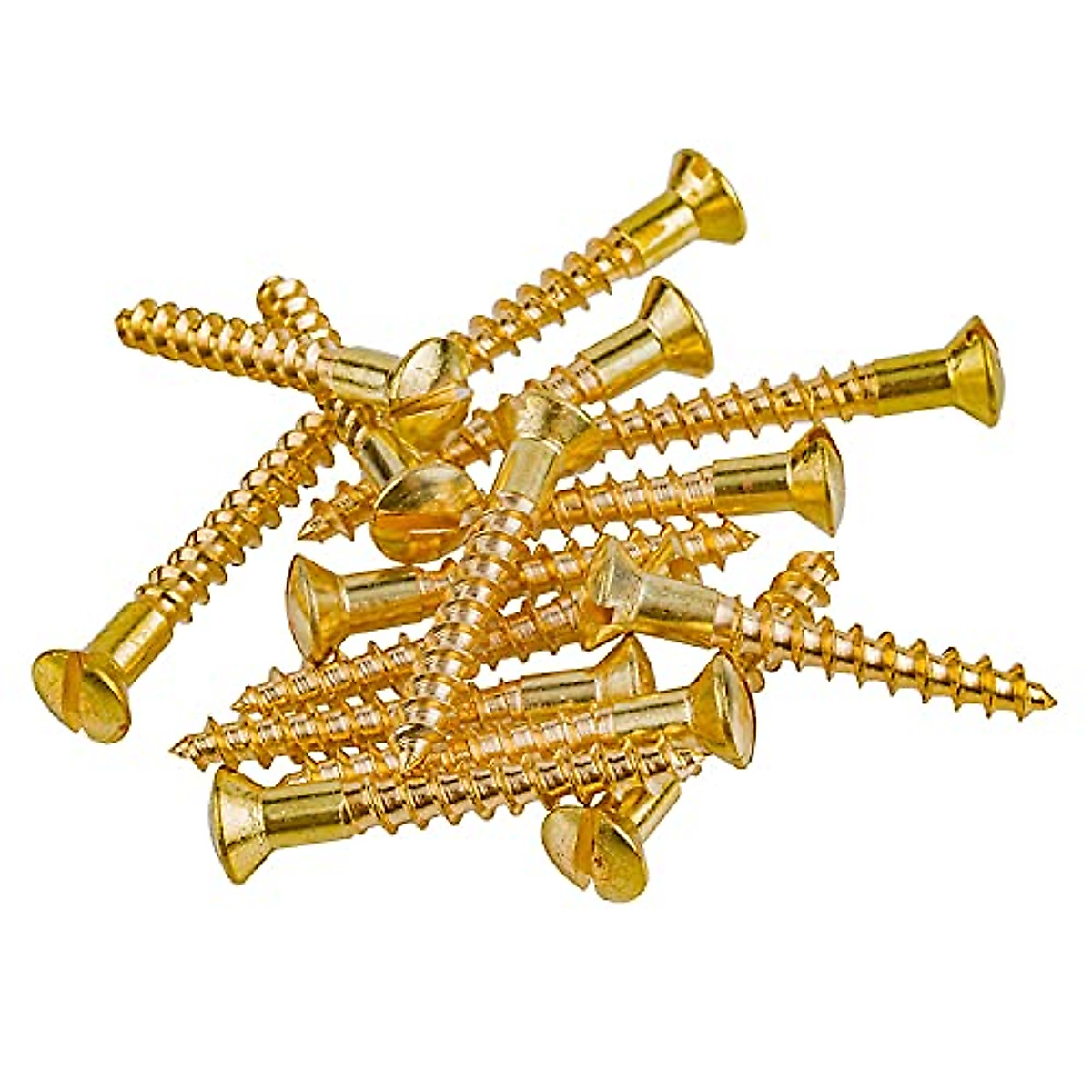 #6 x 5/8" Solid Brass Oval Countersunk Head Slot Drive Wood Screws | Pack of 25 | Self Tapping Screws for Wood Antique or Modern Furniture | SC-B658O (25)