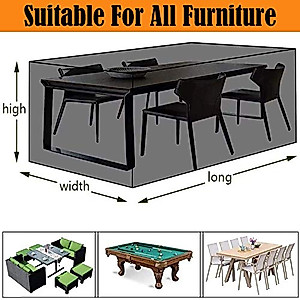 XYXH Garden Furniture Covers Waterproof 42"x42"x28", Rectangle Patio Furniture Cover, Outdoor Table and Chair Set Covers, Dust Resistant Windproof Tear-Resistant Oxford Fabric Snowproof