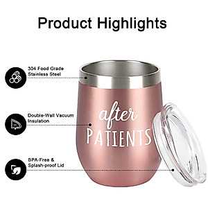 Lifecapido Before Patients After Patients Set, Nurse Week Appreciation Gifts for Nurse Practitioner Doctor Hygienist Physician Dentist Women, 11oz Coffee Mug and 12oz Stainless Steel Wine Tumbler Set