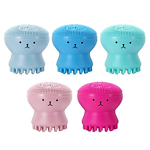 Vtrem Women's Silicone Face Scrubber: 5 Pack Octopus Face Scrubber Facial Silicone Scrubber for Face for Deep Exfoliating Massage Cleansing Brush Beauty Tools