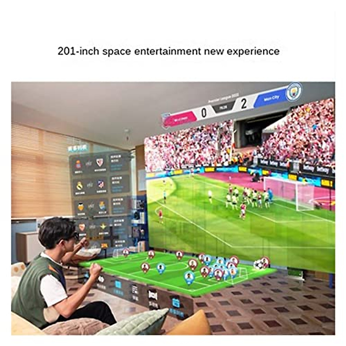 QINTEX Air Smart AR 3D Cinema HD IMAX Glasses Mobile Cell Phone Projection Screen Virtual Reality Game Video Music Sunglasses (Size : for iOS)