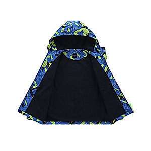 M2C Boys Geometric Fleece Lined Waterproof Jacket with Hood 4T Blue