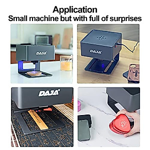 Phezer DJ6 Laser Engraving Machine for Beginners, 2.12lb Portable 3W Output Laser Engraver Logo Marker DIY Handcraft Kits for Wood Bamboo Coated-Metal Leather Paper Acrylic (3.15” X 3.15” Work Area)