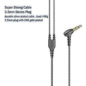 TENNMAK PRO Professional 4pcs Drivers Wired Earbuds, Wired Earphones with Detachable Cable & Ear Hook for Sport Running & Casual (Black NO MIC)