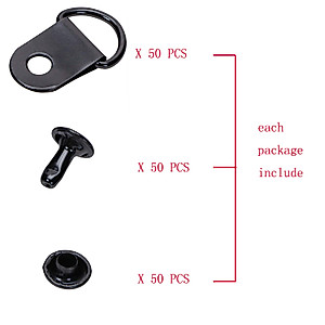 ONLYKXY 50 Pieces Shoe Boot Lace Hooks Buckle Rivets Loop Ring with Rivets, Shoe Boot Buckle