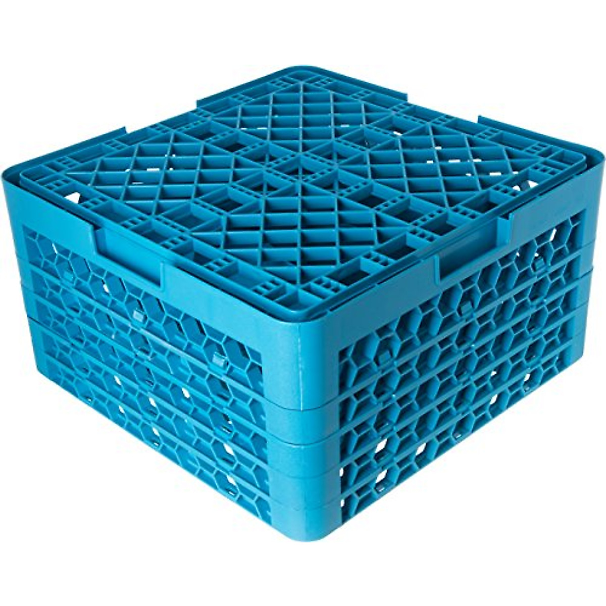 Carlisle FoodService Products RW20-314 OptiClean NeWave Polypropylene 20-Compartment Glass Rack with 4 Extenders, 19-3/4" Length x 19-3/4" Width x 10.30" Height, Blue (Case of 2)