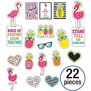 Schoolgirl Style - Simply Stylish Tropical | Motivational Mini Bulletin Board Set, 22 Pieces