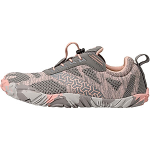 Joomra Womens Barefoot Road Running Tennis Shoes Size 8.5 Minimalist Wide Walking Camping Zero Drop Athletic Hiking Trekking Toes Workout Sneakers Grey Pink 39