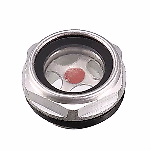 uxcell Oil Liquid Level Gauge Sight Glass G1/2 Male Threaded Aluminum Alloy Air Compressor Fittings with O-ring