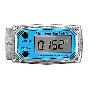 Digital Turbine Flow Meter,LCD Digital Display High Accuracy Diesel Fuel Flowmeter for Measuring Diesel, Kerosene, Gasoline(1 Inch)