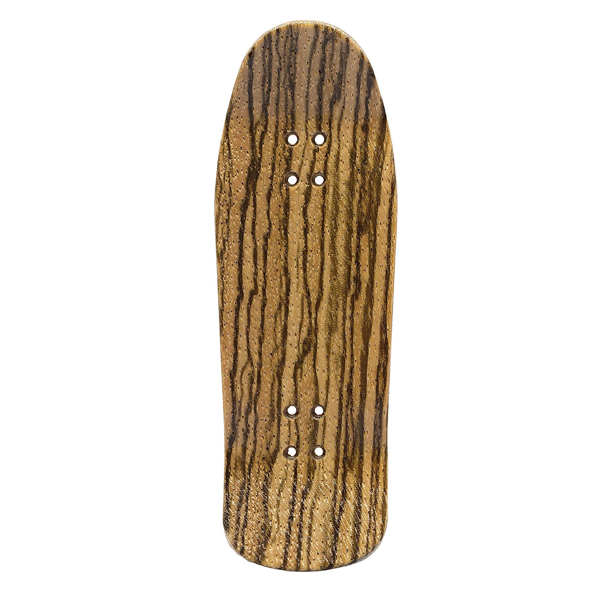 Wooden Fingerboard Carlsbad Cruiser Deck, Zebrawood - 34mm x 100mm - Handmade, Pro Shape & Size - Five Plies Wood Veneer - Includes Prolific Foam Tape - Teak Tuning
