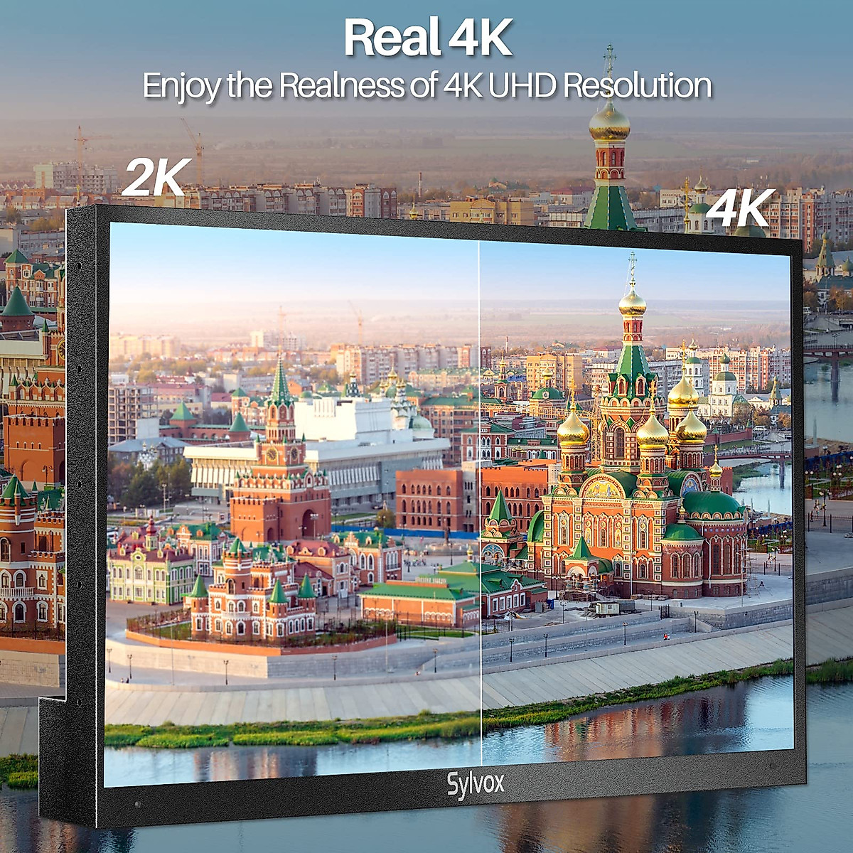 SYLVOX Outdoor TV, 55 inch Waterproof 4K Smart TV, Outdoor Television Support Bluetooth WiFi for Partial Sunshine Areas(Deck Series)