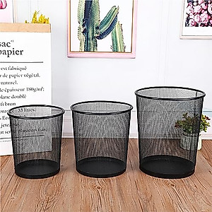 Garbage Can Multi-Color Barbed Wire Metal Lidless Trash Can Waste Paper Basket Office Household Round Waste Paper Basket Wastebasket (Color : Purple, Size : Small)
