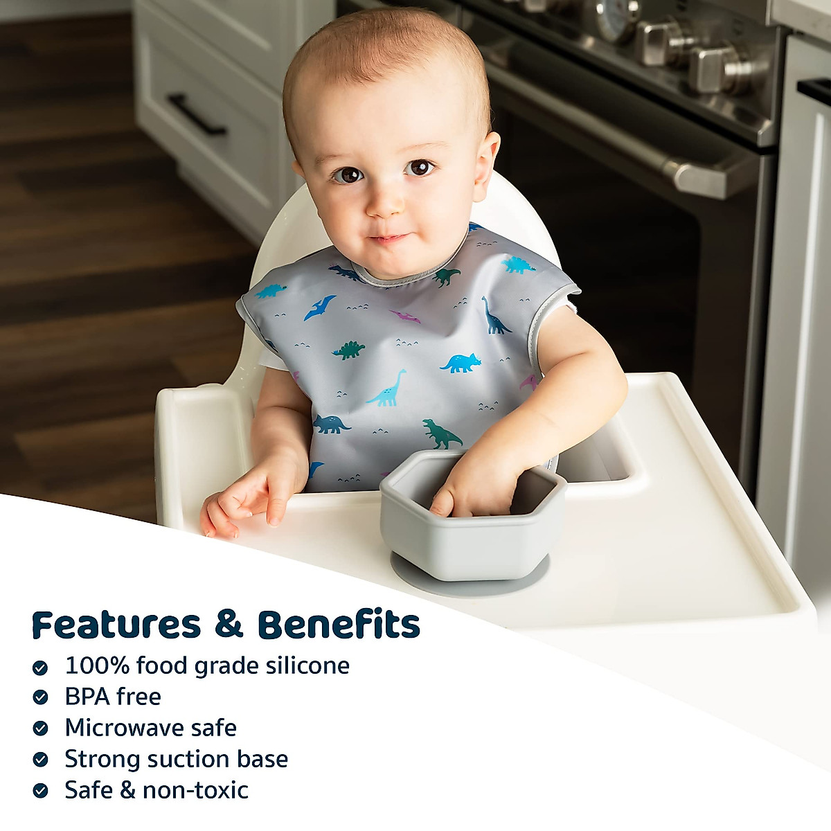 Tiny Twinkle Grey Silicone Bowl, 1 EA