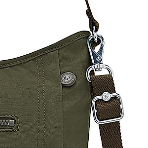 Kipling Womens Women's Belammie Handbag, Organize Accessories, Spacious Interior, Removable Strap, Nylon T Shoulder Bag, Jaded Green Tonal, 10.5 L x 11 H 4 D US