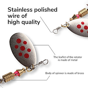 10pcs Fishing Lure Spinnerbait, Bass Trout Salmon Hard Metal Spinner Baits Kit with Tackle Boxes