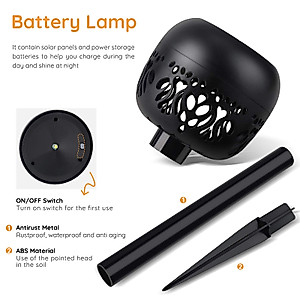 OOWOLF Solar Pathway Lights Outdoor IP65 Waterproof Solar Powered Garden Lights, Long Last Auto On/Off Pathway Decor LED Landscape Lighting for Path Walkway Patio Yard Lawn (4 Pack, Warm-Red Light)