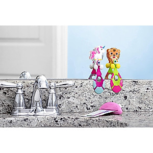 Farber Baby Toddler Toothbrushes Set – Infant Toothbrush 6 Pack with Compact, Soft Bristles and Easy Grip Handle Includes 2 Suction Cup Toothbrush Holders and Toothpaste Squeezer (Pink)