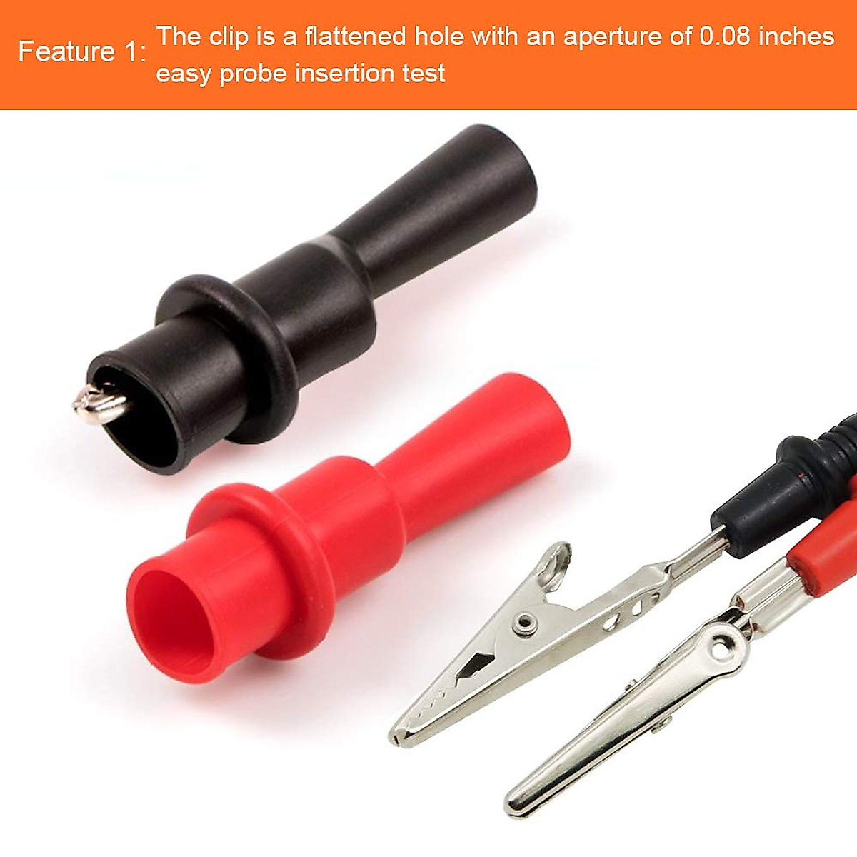 4PCS Silicone Alligator Clips Set, Professional 1000V 10A Alligator Clip Test Kit, Banana Test Lead Probe Clip, Test Extension Suitable Used in Laboratory Electric Testing Work and Cable Lead Clip