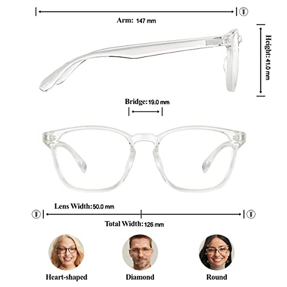 ZENNI Blue Light Blocking Glasses for Women Men Square Frame Relieve Digital Screen Eye Strain TR90 Light Eyewear