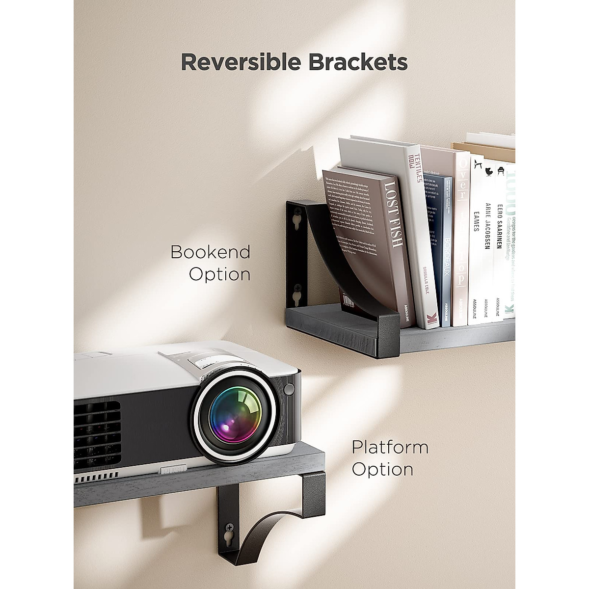 AMADA HOMEFURNISHING Floating Shelves Wall Mounted Set of 3, Rustic Wood Wall Shelves for Bedroom, Bathroom, Living Room, Kitchen, Laundry Room Storage & Decoration, Gray