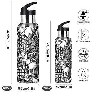 Anyangquji 20oz Stainless Steel Water Bottle Vacuum Insulated,Sports Water Bottle with Straw Lid for Fitness Gym Outdoor (color1)
