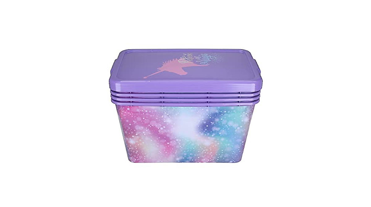 Storage Made Fun: Rainbow Unicorn Plastic Containers Pack
