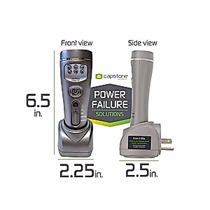 Capstone Lighting 4-in-1 Eco-I-Lite, 2 Pack – Emergency Flashlights, Night Light, Power Failure Light and Work Light – This Rechargeable LED Flashlight is Perfect for Power Outages and Hurricanes