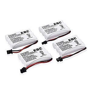EBL BT-446 Cordless Phone Battery 1000mAh 3.6V Ni-MH Replacement Rechargeable Battery for Cordless Phone BT-446, BT-1005, TRU8885, TRU8885-2 (4-Pack)