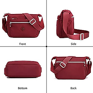 Oichy Crossbody Bag for Women Waterproof Shoulder Bag Casual Nylon Handbag Lightweight Everyday Purse (Black)