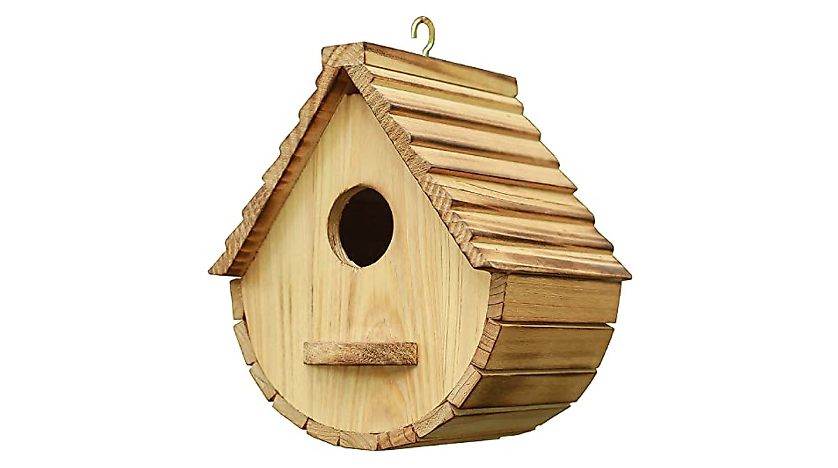 STARSWR Bird House - Natural Wooden Garden Hanging Hut