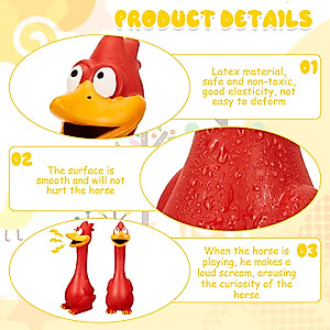 Hungdao 1 Pcs Horse Toys Latex Squeaky Squeeze Chicken Squeak Turkey Balls for Play Fake Screaming Chicken Toys for Horses Soccer Ball for Reduce Separation Anxiety Noise Maker (Red)