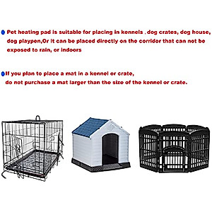 DEOMAN Pet Heating Pad for Small Dogs Cats Heated Bed mat Indoor Electric Cat Heating pad Waterproof Dog Heating pad Chew Proof Cord,Easy Clean