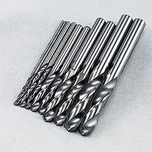 KLOT Industrial Grade 10pcs Set of Solid Carbide Drill Bit 1mm-10mm Each Size 2-Flute Stub Twist YG6X Tungsten