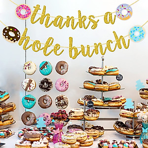 Thanks a Hole Bunch Banner, Pre-strung Donut Thanks Banner, Donut Baby Shower, Donut Bar, Donut Birthday Party Banner, Donut Theme Party Decorations