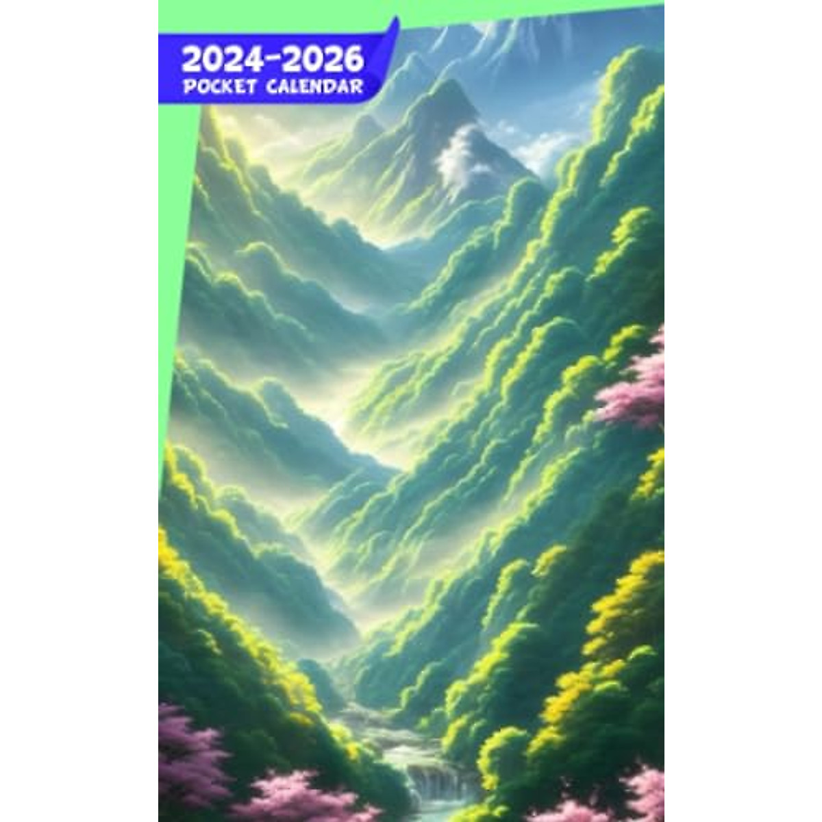Pocket Calendar 2024 - 2026 With Moon Phase: Three-Year Monthly Planner for Purse , 36 Months from January 2024 to December 2026 | Anime scene |