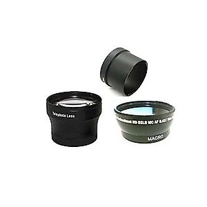 PhotoHighQuality Wide Lens + Tele Lens + Tube Bundle Compatible for Panasonic Lumix DMC-LX7 Leica D-Lux 6