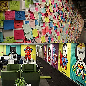 (16 Pack) ZCZN Sticky Notes 3x3 Inches, 1600 Sheets 8 Bright Color Self-Stick Note Pads, Easy to Post for Office, Home, Meeting, School